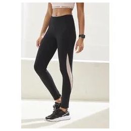 Funktionsleggings Vivance ACTIVE Gr. L (44/46), N-Gr, schwarz, Damen, Single Jersey, Obermaterial: 53% Baumwolle, 39% Polyester, 8% Elasthan, unifarben, Hosen, Sportleggings mit breitem Komfortbund