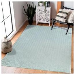 Teppich Carpet City "Friseé-Teppich FANCY805" Teppiche Gr. B: 240cm, 12mm, L: 340cm, grün (mint, türkis) Kurzflor, Einfarbig, 3D-Optik, Zickzack Look