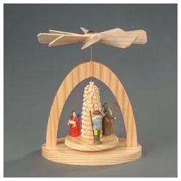 Weihnachtspyramide Albin Preissler "Wärmespiel - Christi Geburt, Weihnachtsdeko" Weihnachtspyramiden Gr. Höhe: 13 cm, beige (natur)