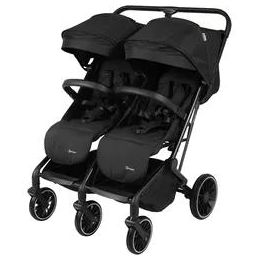 Zwillingsbuggy BABYGO "Zwillingskinderwagen GOTwice" schwarz Baby Kinderwagen mit drei schwenkbaren Vorderrädern