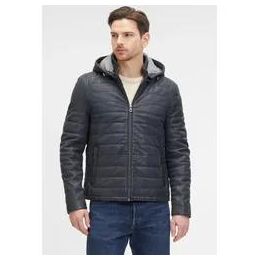 Lederjacke Mauritius "GMLyman" Gr. M, blau (dunkelblau) Herren Jacken mit Kapuze, modische Steppung