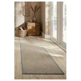 Teppich FLAIR RUGS "Jute Diamond" Teppiche Gr. B: 60cm, 4mm, L: 600cm, blau Jute Teppich