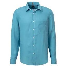 Langarmshirt BOSS ORANGE Gr. XL, blau (open blue 486) Herren Shirts mit BOSS-Kontrastdetails