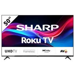 Sharp LED-Fernseher, E (A-G), Fernseher, schwarz, 50