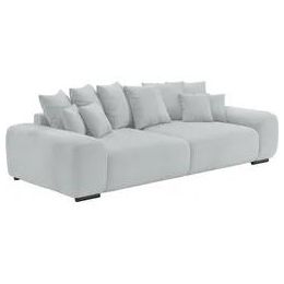 Big-Sofa Home Affaire "Sundance, B/T 302/137 cm" Sofas Gr. B/H/T: 310 cm x 92 cm x 141 cm, Microfaser, grau (novaclean avanti 3 silver) Dauerschläfer mit Hygiene-Topper und Transporttasche