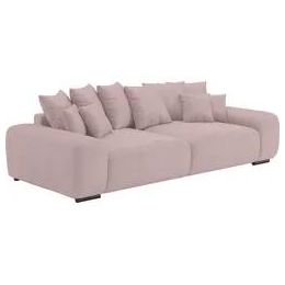 Big-Sofa Home Affaire "Sundance, B/T 302/137 cm" Sofas Gr. B/H/T: 310 cm x 92 cm x 141 cm, Cord, rosa (stripes 8626 flamingo) Dauerschläfer mit Hygiene-Topper und Transporttasche