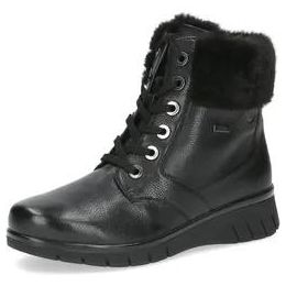 Winterboots Caprice Gr. 37, schwarz Damen Schuhe Keilabsatz, Schnürboots, Schnürstiefelette in Weite H (sehr weit)