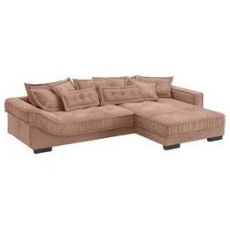 Ecksofa Inosign "Diwan II, L-Form" Sofas Gr. B/H/T: 334cm x 67cm x 207cm, Microfaser 2, mega-Recamiere rechts, braun (novaclean avanti 9 ginger) Wahlweise mit Kaltschaumpolsterung bis 140 kg belastbar