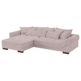 Ecksofa Inosign "Diwan II, L-Form" Sofas Gr. B/H/T: 334cm x 67cm x 207cm, Cord, mega-Recamiere links, rosa (stripes 8626 flamingo) Wahlweise mit Kaltschaumpolsterung bis 140 kg belastbar