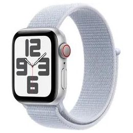 Smartwatch Apple "Watch SE (2024)" Smartwatches Gr. 40mm, Cellular, One-Size, Sport Loop, silberfarben (silber)