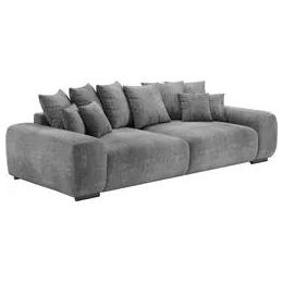 Big-Sofa Home Affaire "Sundance, B/T 302/137 cm" Sofas Gr. B/H/T: 310 cm x 92 cm x 141 cm, Veloursstoff, grau (dolce 16 graphite) Dauerschläfer mit Hygiene-Topper und Transporttasche