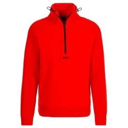 V-Ausschnitt-Pullover BOSS Green "Zartic" Gr. M, rot (open red645) Herren Pullover mit Reißverschluss