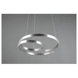 Trio LEUCHTEN LED Pendelleuchte "MARNIE, spiralförmige LED Hängelampe indirektes Licht warmweiß 3000K", grau (aluminiumfarben), 1 flammig, Ø 65,0cm H: 150,0cm,, Lampen, 8000 Lumen höhenverstellbar 3 Stufen dimmbar Hängeleuchte Esszimmer