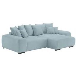 Polsterecke Home Affaire "Sundance, L-Form" Sofas Gr. B/H/T: 318 cm x 92 cm x 188 cm, Microfaser, Recamiere rechts-Bettfunktion links, blau (novaclean avanti 14 blue grey) Dauerschläfer mit Bett, Bettkasten, bis 140 kg belastbar