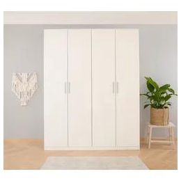 Drehtürenschrank Rauch "Kleiderschrank Schrank Garderobe KOLUNA mit Dekor-Front" Schränke Gr. B/H/T: 181 cm x 210 cm x 54 cm, 4 St., weiß (alpinweiß) inkl. 2 Innenschubladen sowie extra Einlegeböden MADE IN GERMANY