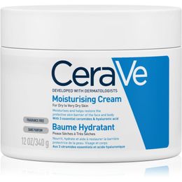 CeraVe Moisturizers feuchtigkeitspendende Creme für Gesicht und Körper für trockene und sehr trockene Haut 340 g