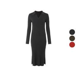 Esmara® Damen Geripptes Strickkleid, mit Baumwolle