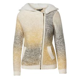 Koroshi Strickjacke Damen Gr&ouml;&szlig;e S gelb / grau / offwhite