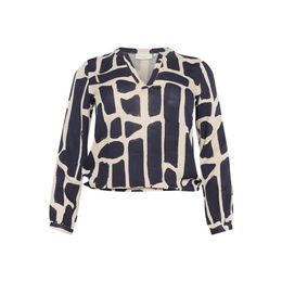 Kaffe Curve Bluse 'Diana' Damen Gr&ouml;&szlig;e 7XL beige / nachtblau