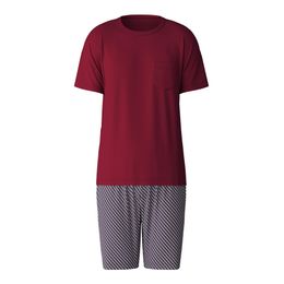 Calida Pyjama kurz Herren Gr&ouml;&szlig;e XL dunkelblau / karminrot / wei&szlig;