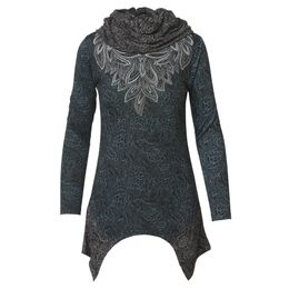 Koroshi Shirt Damen Gr&ouml;&szlig;e XL t&uuml;rkis / silbergrau / schwarz