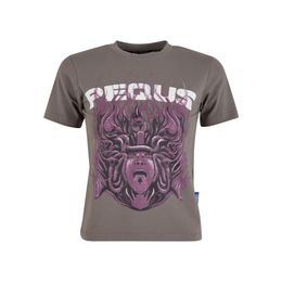 PEQUS T-Shirt 'Medusa' Damen Gr&ouml;&szlig;e L grau / lila / wei&szlig;