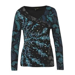 Koroshi Shirt Damen Gr&ouml;&szlig;e L aqua / schwarz / wei&szlig;