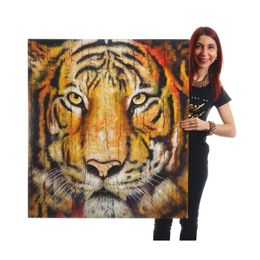 MCW Wandbild Tiger, 100% handgemaltes &Ouml;lgem&auml;lde Gem&auml;lde XL, 100x90cm
