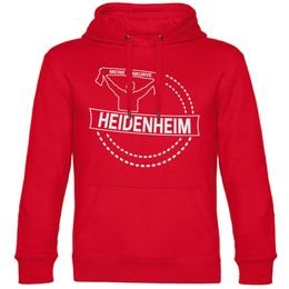multifanshop Kapuzen Sweatshirt - Heidenheim - Meine Fankurve - Druck wei&szlig; - Hoodie