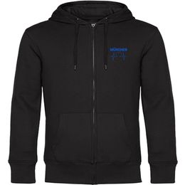multifanshop Kapuzen Sweatshirt Jacke - M&uuml;nchen blau - Herzschlag - Druck blau - Sweat