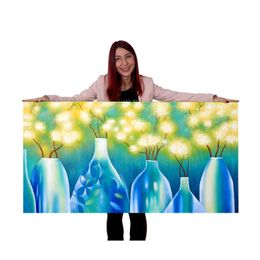MCW Wandbild Vasen, 100% handgemaltes &Ouml;lgem&auml;lde Gem&auml;lde XL, 135x70cm