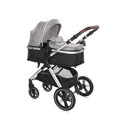 Lorelli Kinderwagen 2 in 1 Viola mit Adaptern, umbaubarer Sportsitz, bis 22 kg grau