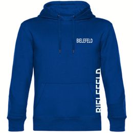 multifanshop Kapuzen Sweatshirt - Bielefeld - Brust & Seite - Druck wei&szlig; - Hoodie