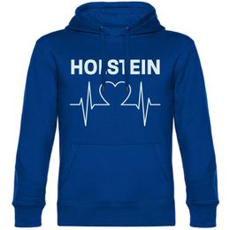 multifanshop Kapuzen Sweatshirt - Holstein - Herzschlag - Druck wei&szlig; - Hoodie
