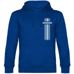 multifanshop Kapuzen Sweatshirt - Paderborn - Streifen - Druck wei&szlig; - Hoodie