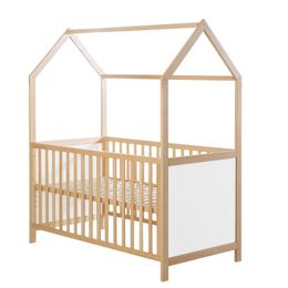 Roba Hausbett 70 x 140 cm, FSC zertifiziert, Kombi-Kinderbett, bicolor, 3-fach verstellbar, umbaubar