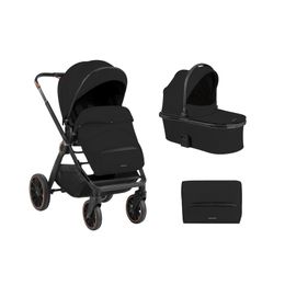 Kikkaboo Kinderwagen Tiffany 2 in 1 Babywanne, Sportsitz, Wickeltasche, PU-R&auml;der black