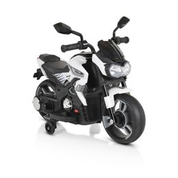 Moni Kinder Elektromotorrad Houston 1188F Musik, MP3, Scheinwerfer, St&uuml;tzr&auml;der wei&szlig;