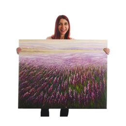 MCW Wandbild Blumenfeld, 100% handgemaltes &Ouml;lgem&auml;ldeGem&auml;lde XL, 100x80cm