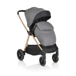 Cangaroo Kinderwagen 2 in 1 Hydra Babywanne Sportsitz Fu&szlig;abdeckung Moskitonetz grau