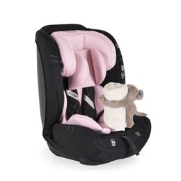 Moni Kindersitz i-Size Start (76-150cm) Kopfst&uuml;tze verstellbar, Kuscheltier rosa