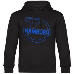multifanshop Kapuzen Sweatshirt - Hamburg - Meine Fankurve - Druck blau - Hoodie