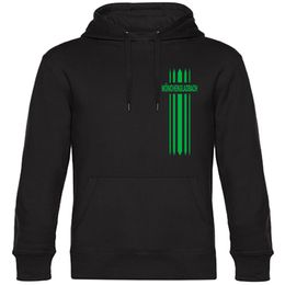 multifanshop Kapuzen Sweatshirt - M&ouml;nchengladbach - Streifen - Druck gr&uuml;n - Hoodie