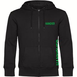 multifanshop Kapuzen Sweatshirt Jacke - Hannover - Brust & Seite - Druck gr&uuml;n - Sweat