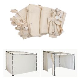 4er-Set Seitenwand f&uuml;r Pergola MCW-A22, Ersatzseitenwand Pavillon, 3x3m Polyester ~ creme