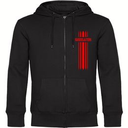 multifanshop Kapuzen Sweatshirt Jacke - Kaiserslautern - Streifen - Druck rot - Jacke