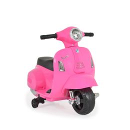 Moni Kinder Elektromotorrad Vespa GTS Super Sport, Roller, Frontleuchten, Hupe pink