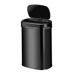 Juskys Automatik M&uuml;lleimer mit Sensor 50L - Abfalleimer mit elektrischem Deckel rechteckig - Schwarz