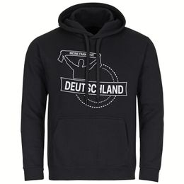 multifanshop Kapuzen Sweatshirt - Deutschland - Meine Fankurve - Druck wei&szlig; - Hoodie