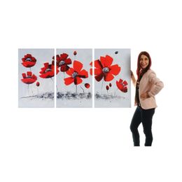 MCW Wandbild Mohnblume, 100% handgemaltes &Ouml;lgem&auml;lde Gem&auml;lde XL, 165x90cm
